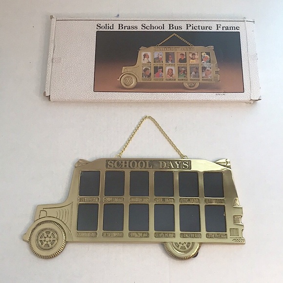 Accents | Solid Brass School Bus Picture Frame Grades 1 Through 12 ...